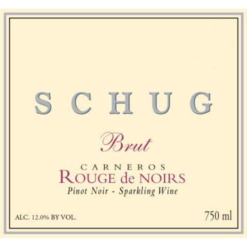 Schug Rouge de Noirs Sparkling Pinot Noir Brut 2018 - Chateau Cellars
