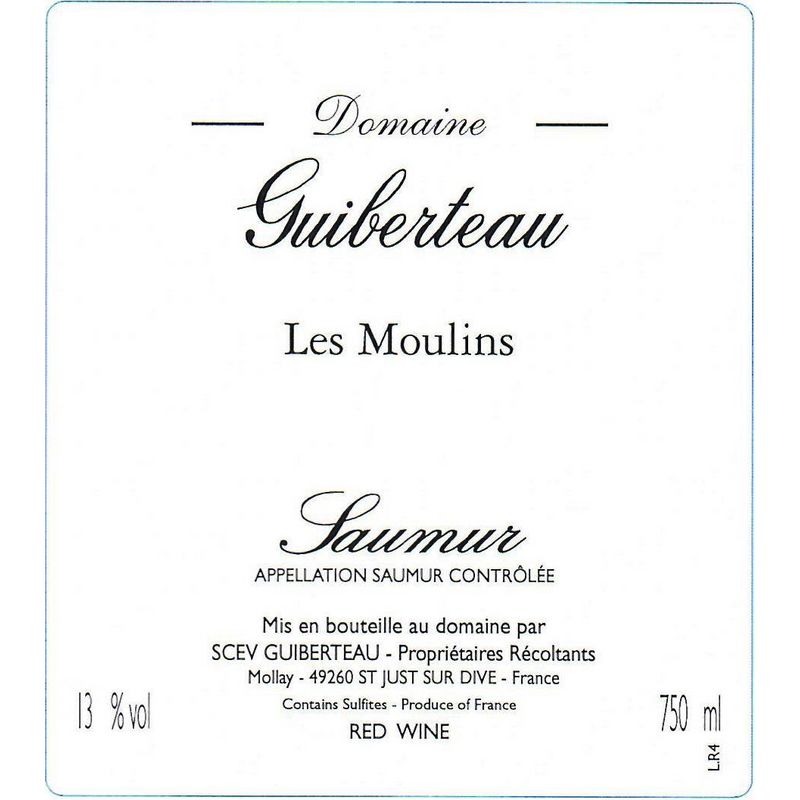 Domaine Guiberteau Saumur Rouge Les Moulins 2022 - Chateau Cellars