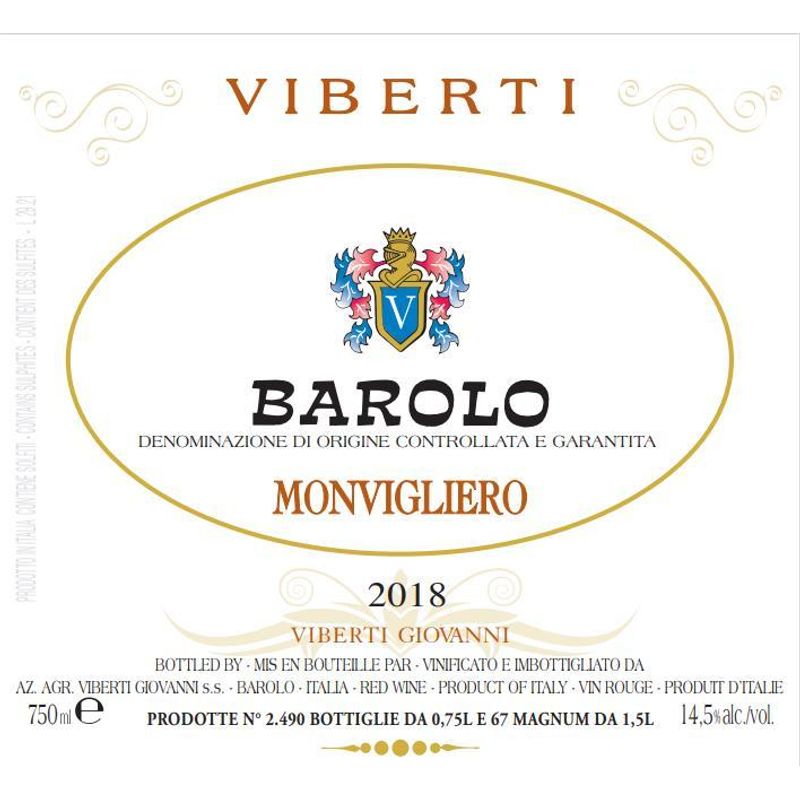 Viberti Giovanni 'Monvigliero', Barolo 2018 - Chateau Cellars