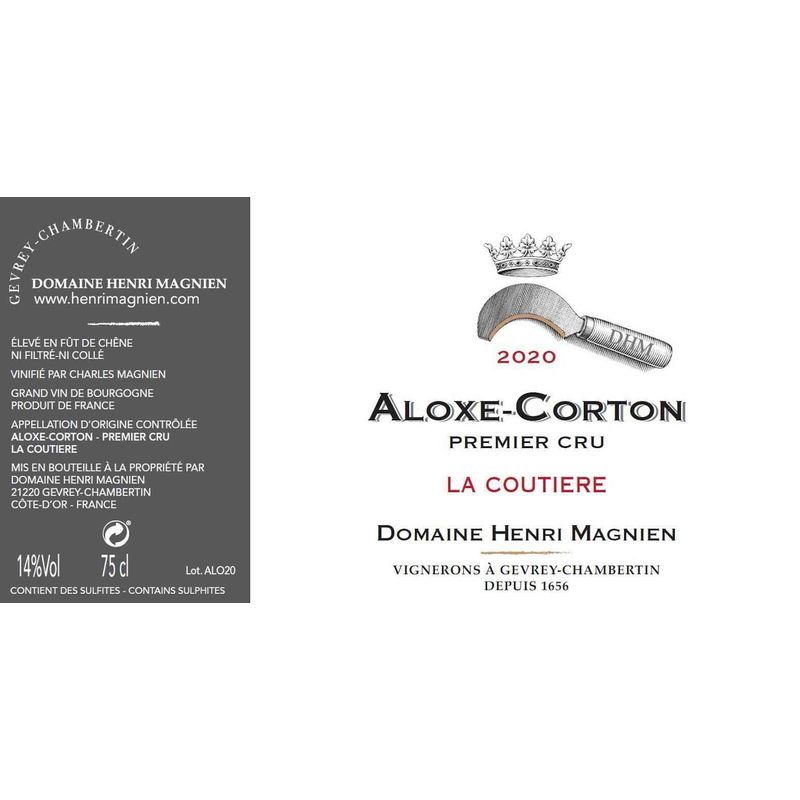 2020 Domaine Henri Magnien Aloxe-Corton Premier Cru La Coutiere [Future ...